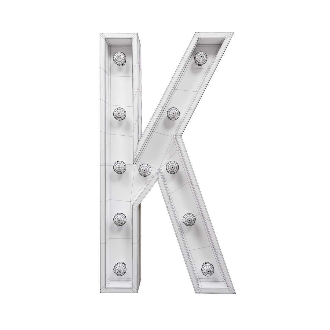 3D Model Marquee Letter K Led Glow Sign 3dmodel - TurboSquid 1973834