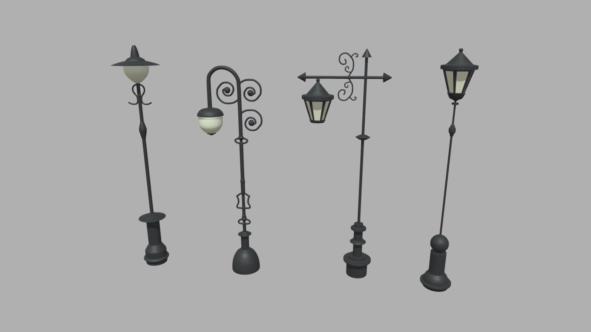 3D Street Lights 011 012 013 014 model - TurboSquid 1997996