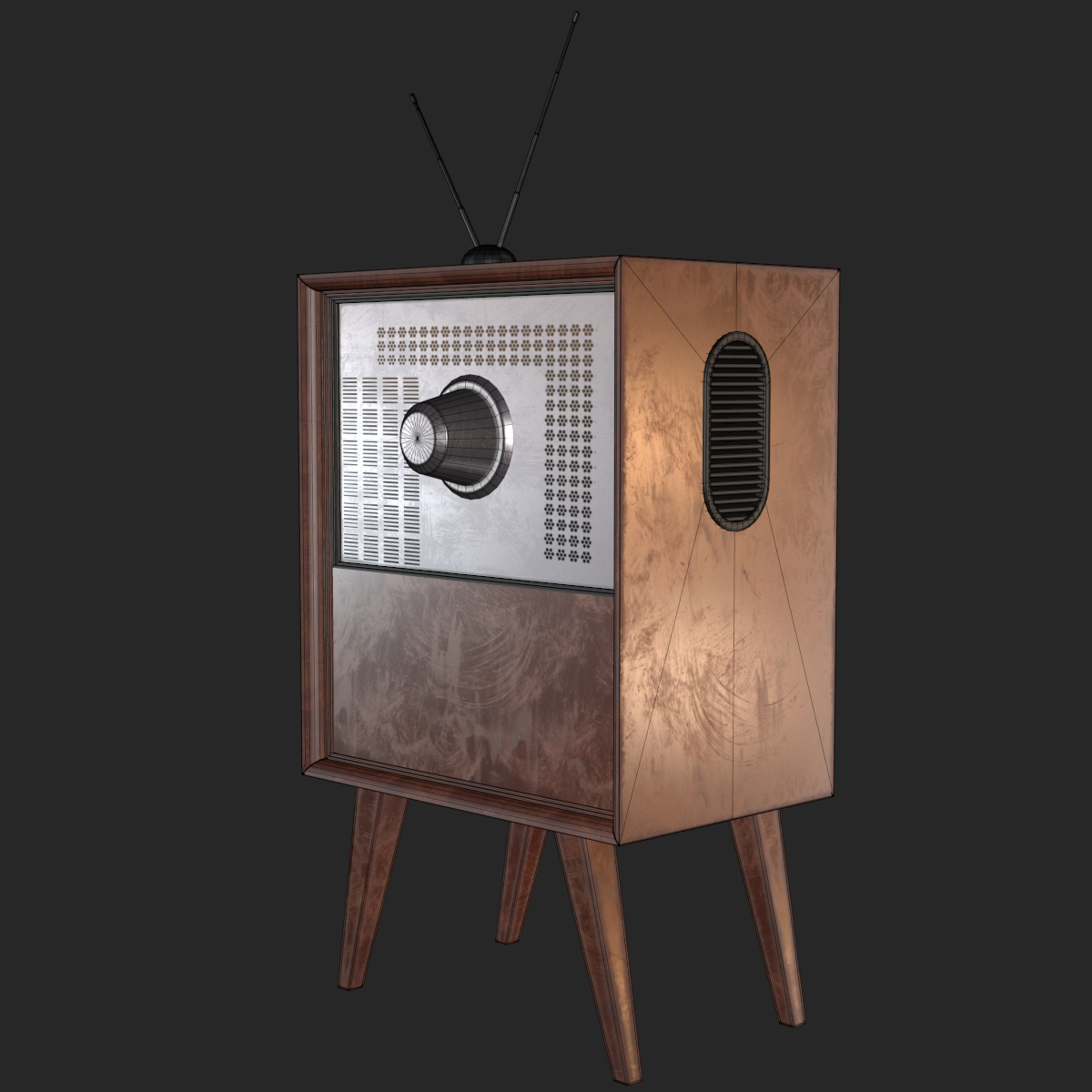 Retro vintage tv television 3D model - TurboSquid 1416297