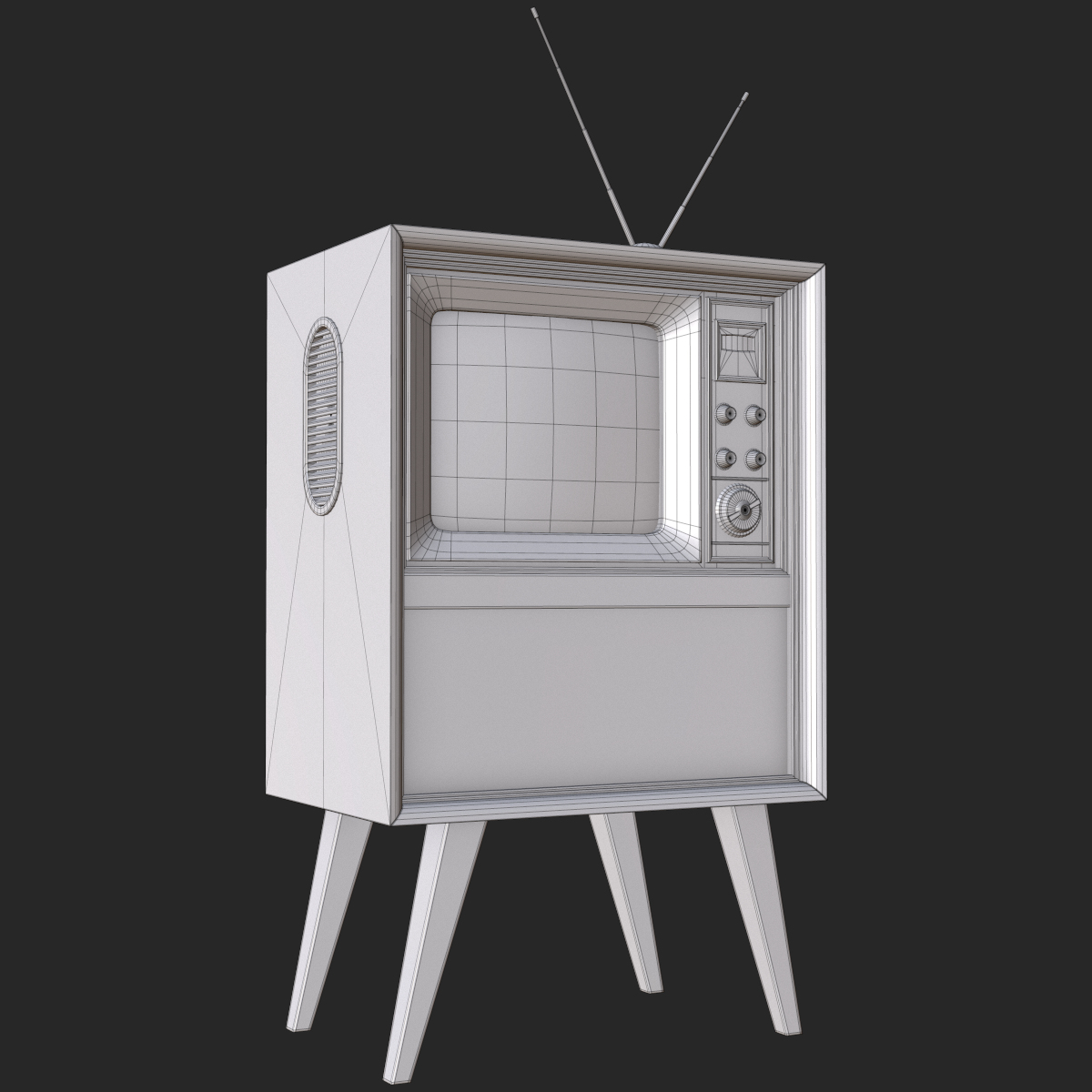 Retro vintage tv television 3D model - TurboSquid 1416297