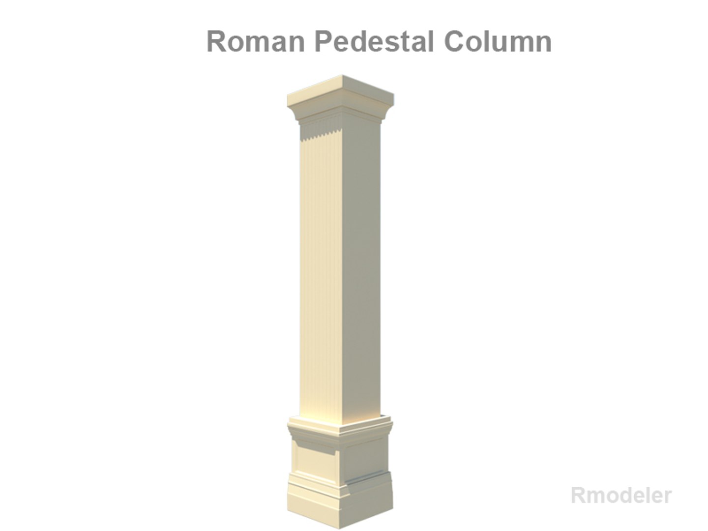 3d 3ds Column Square Pedestal