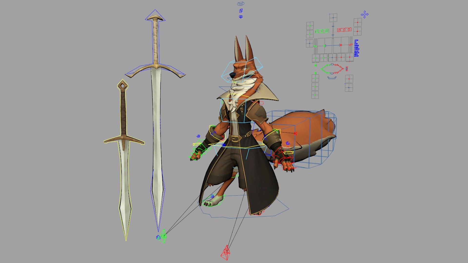 3D Sellsword Fox Anim Rig Model - TurboSquid 2283913