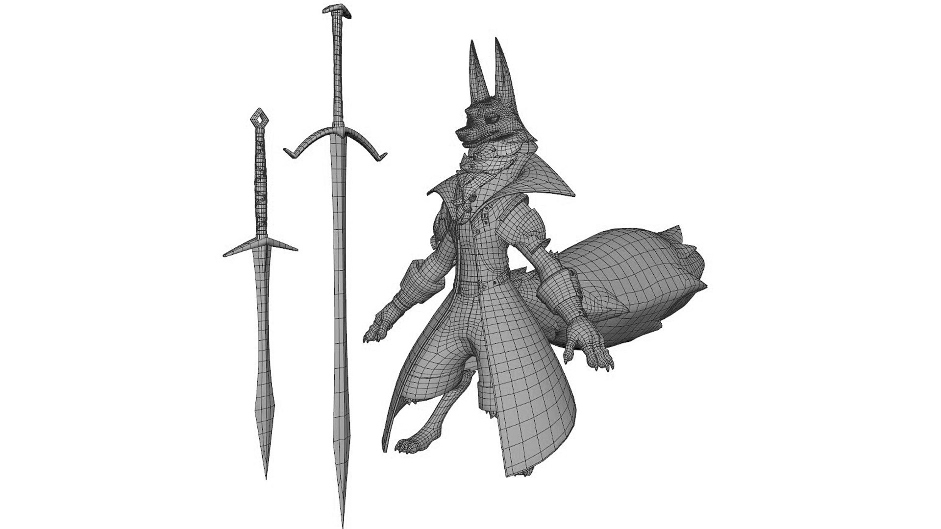 3D Sellsword Fox Anim Rig Model - TurboSquid 2283913