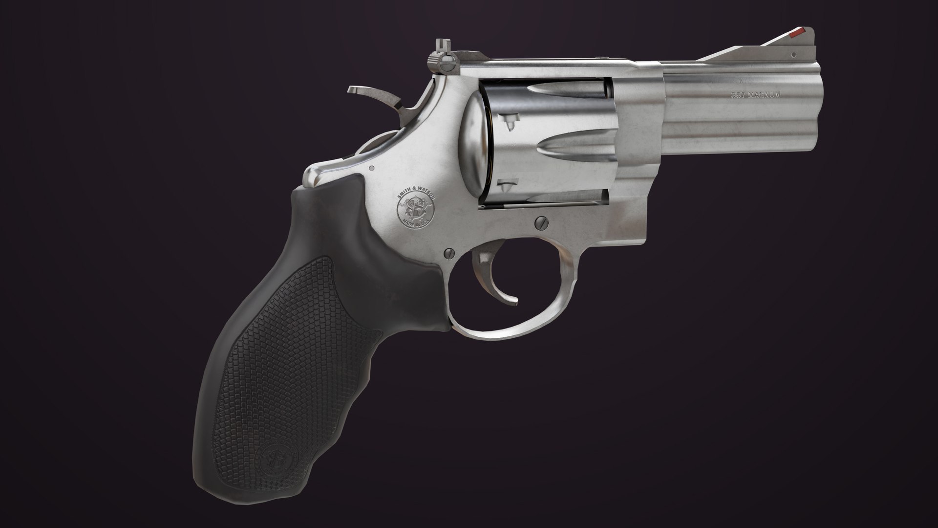 3D Small Revolver 06 Silver Generic All PBR Unity UE Textures ...