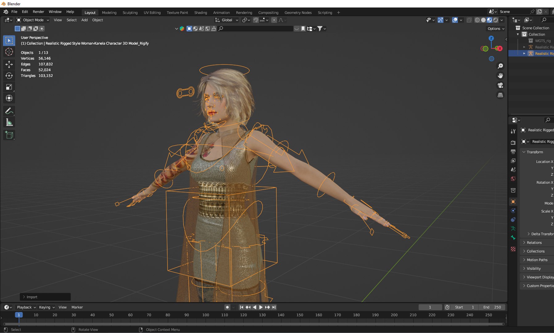 Realistic Rigged Style Woman-Kanela Character 3D Model Model ...