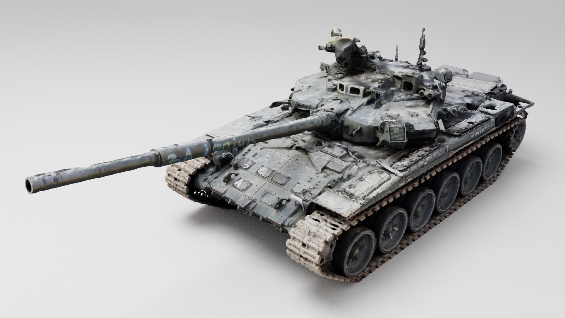 3D Model Russian T-90 Tank Destroyed By Ukrainian Army - TurboSquid 1972709