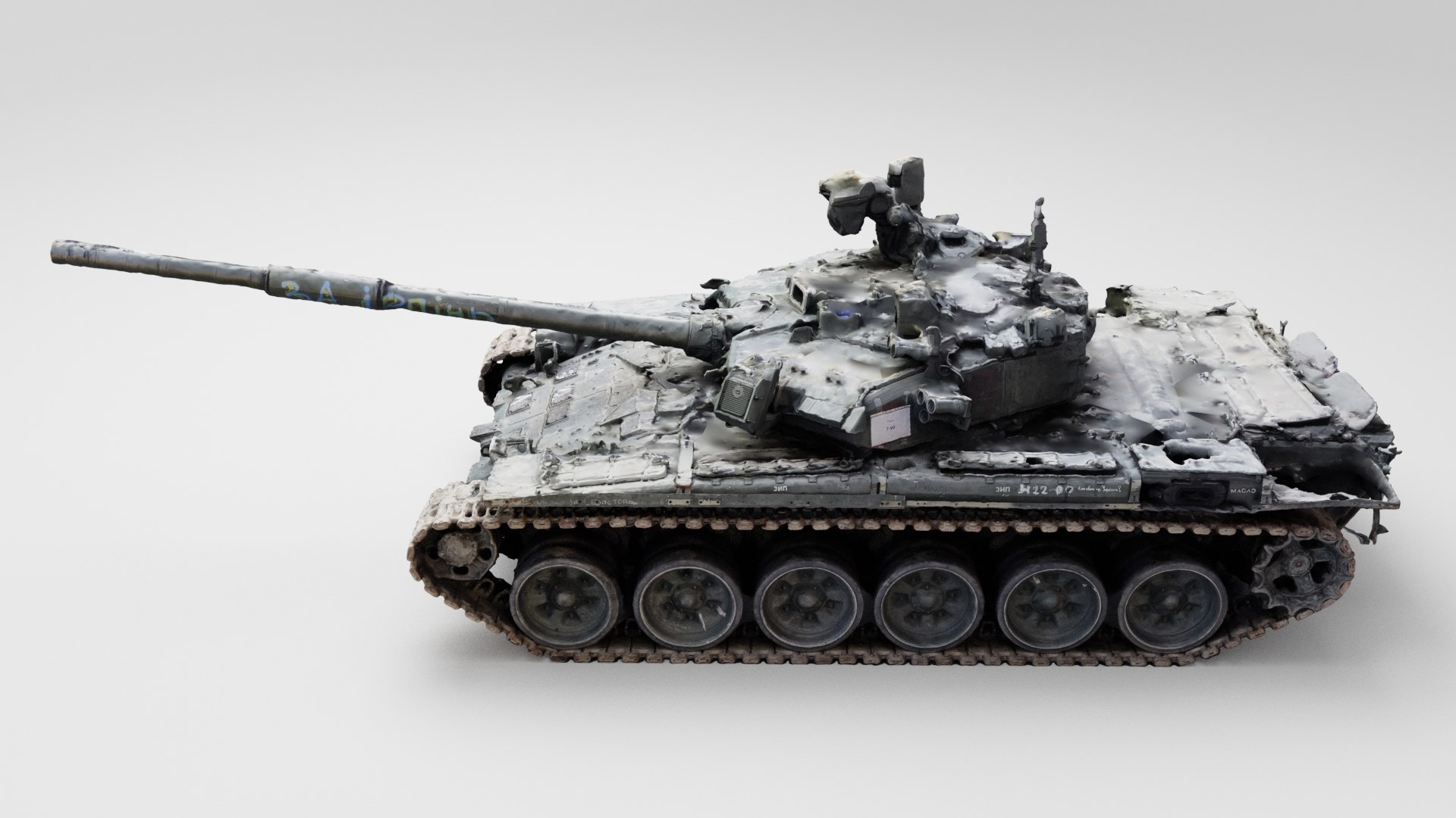 3D Model Russian T-90 Tank Destroyed By Ukrainian Army - TurboSquid 1972709