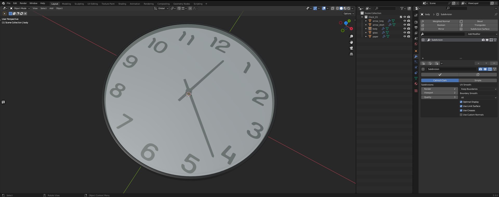 3D Wall Clock 01 - TurboSquid 1960012