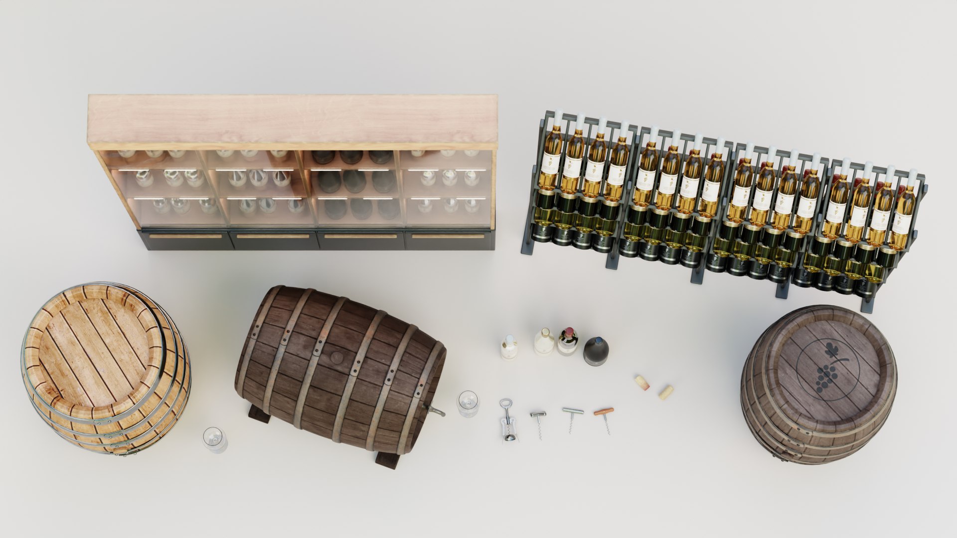 3D Model Wine Set Large - TurboSquid 2019322