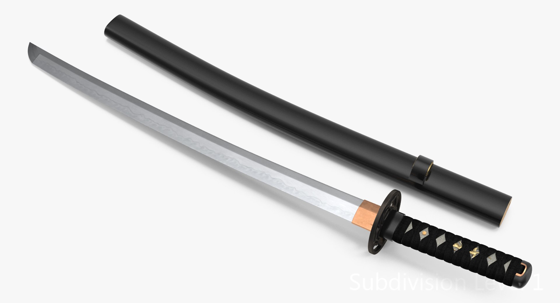 3d Model Wakizashi Japanese Short Sword