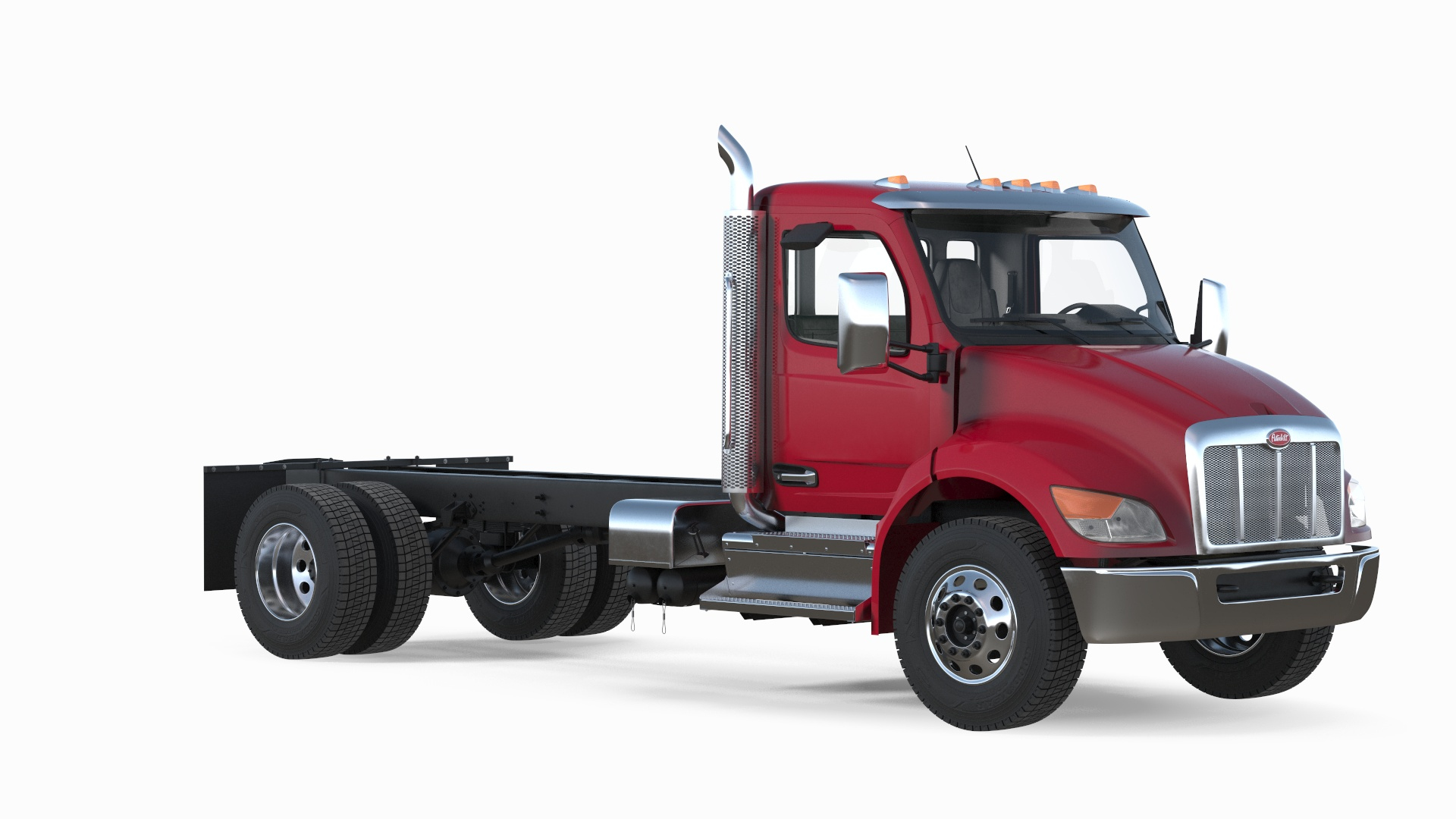 Red Truck Peterbilt 537 Rigged For Maya 3D Model - TurboSquid 2077091