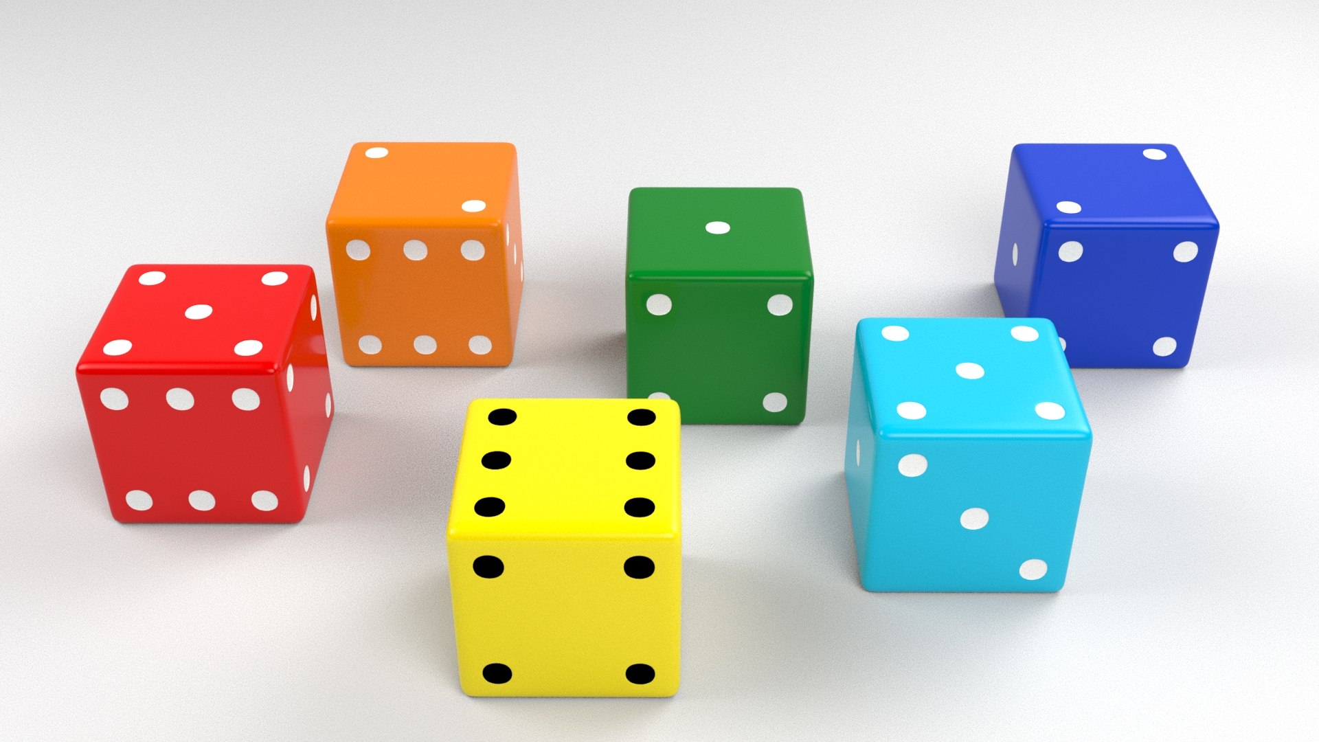 3D model Colorful dice with shallow dots - TurboSquid 2148003
