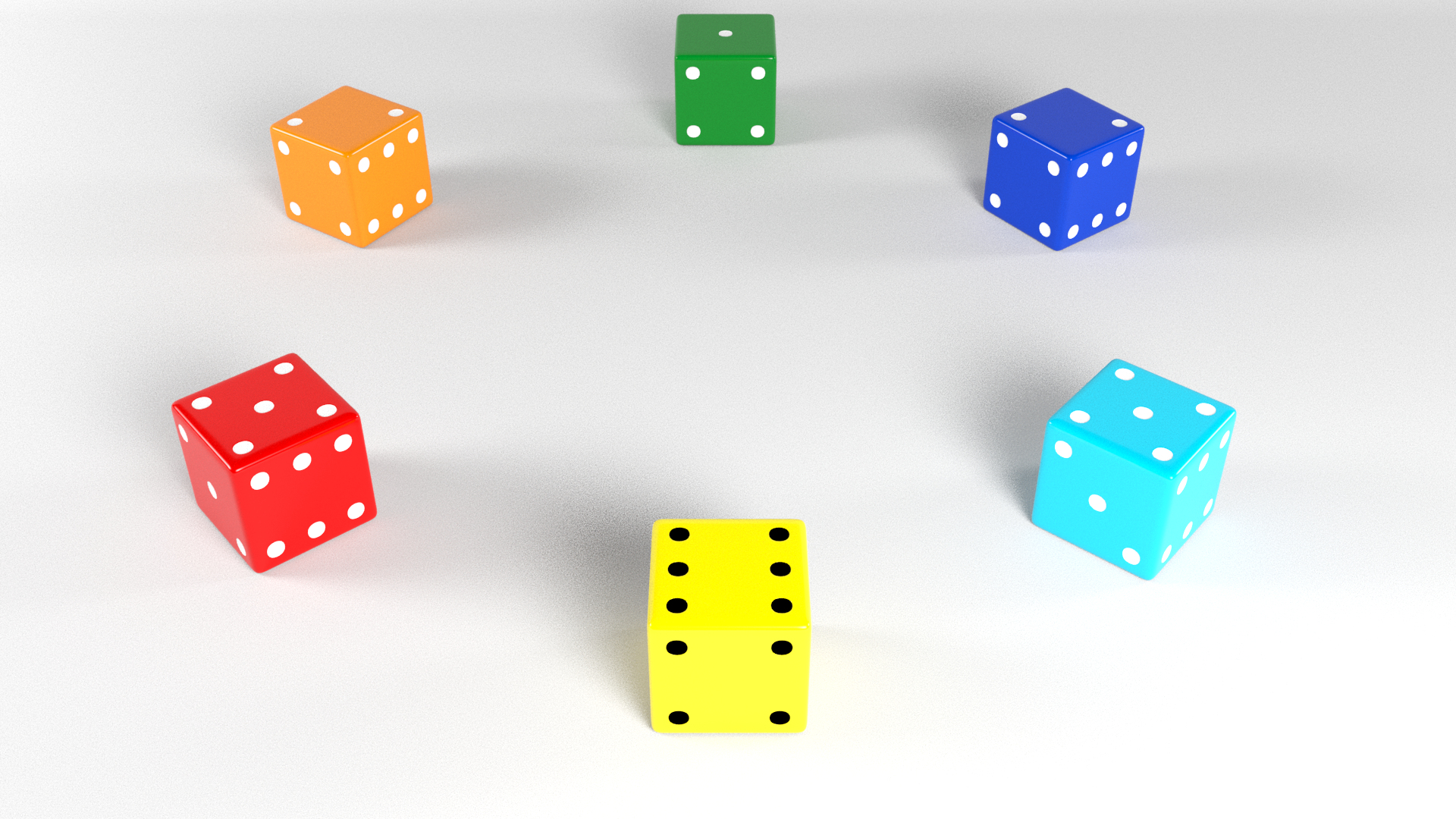 3D model Colorful dice with shallow dots - TurboSquid 2148003