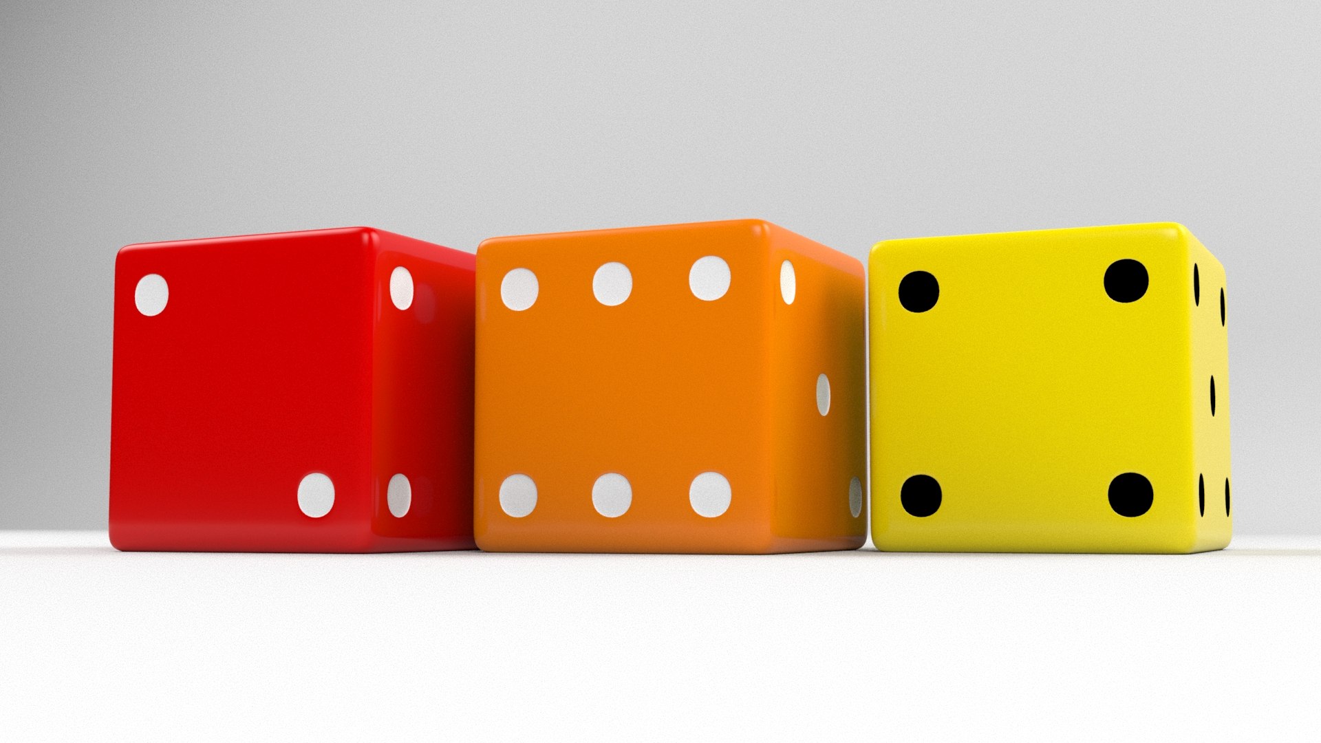 3D model Colorful dice with shallow dots - TurboSquid 2148003