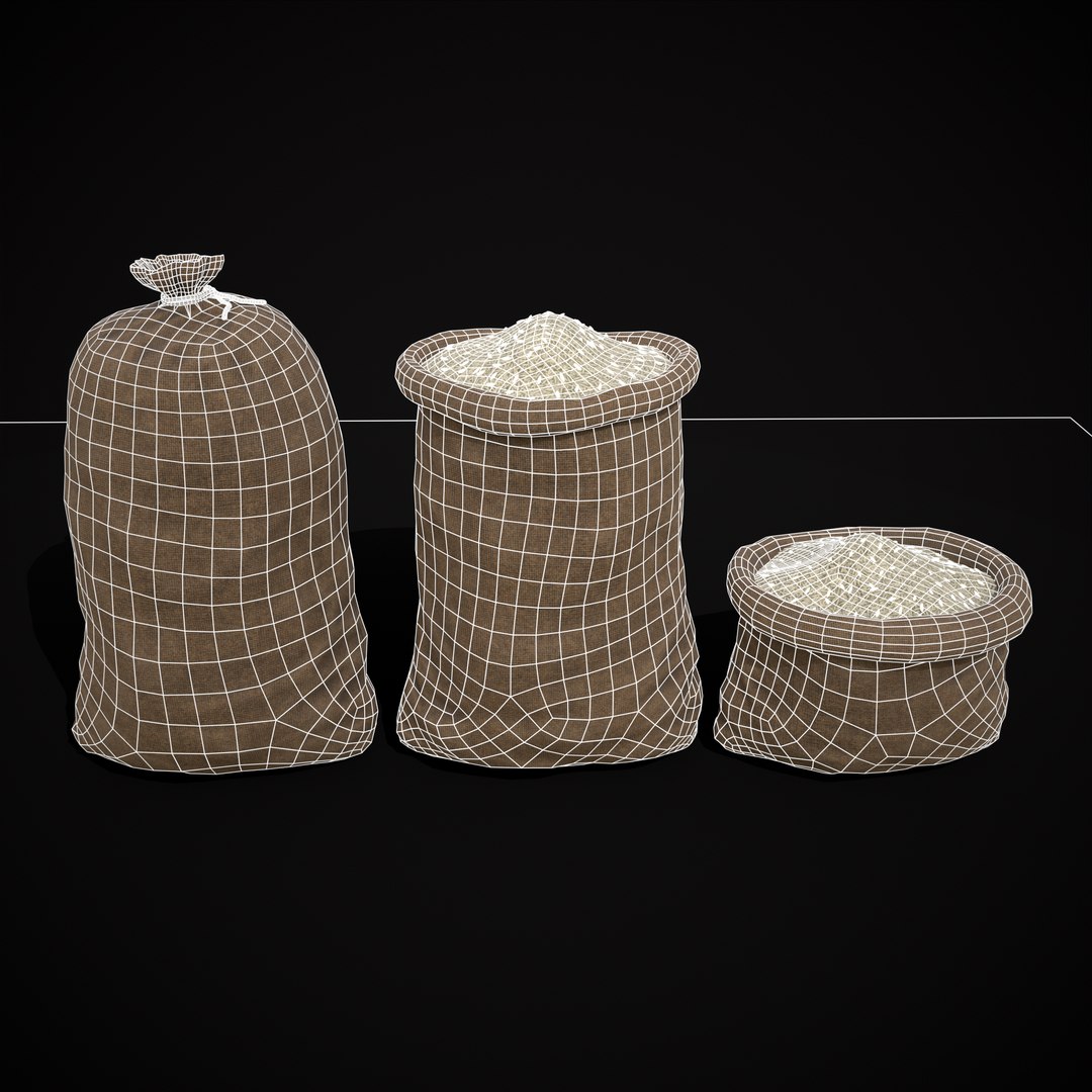 Burlap Sacks Of Rice Model - TurboSquid 2240617