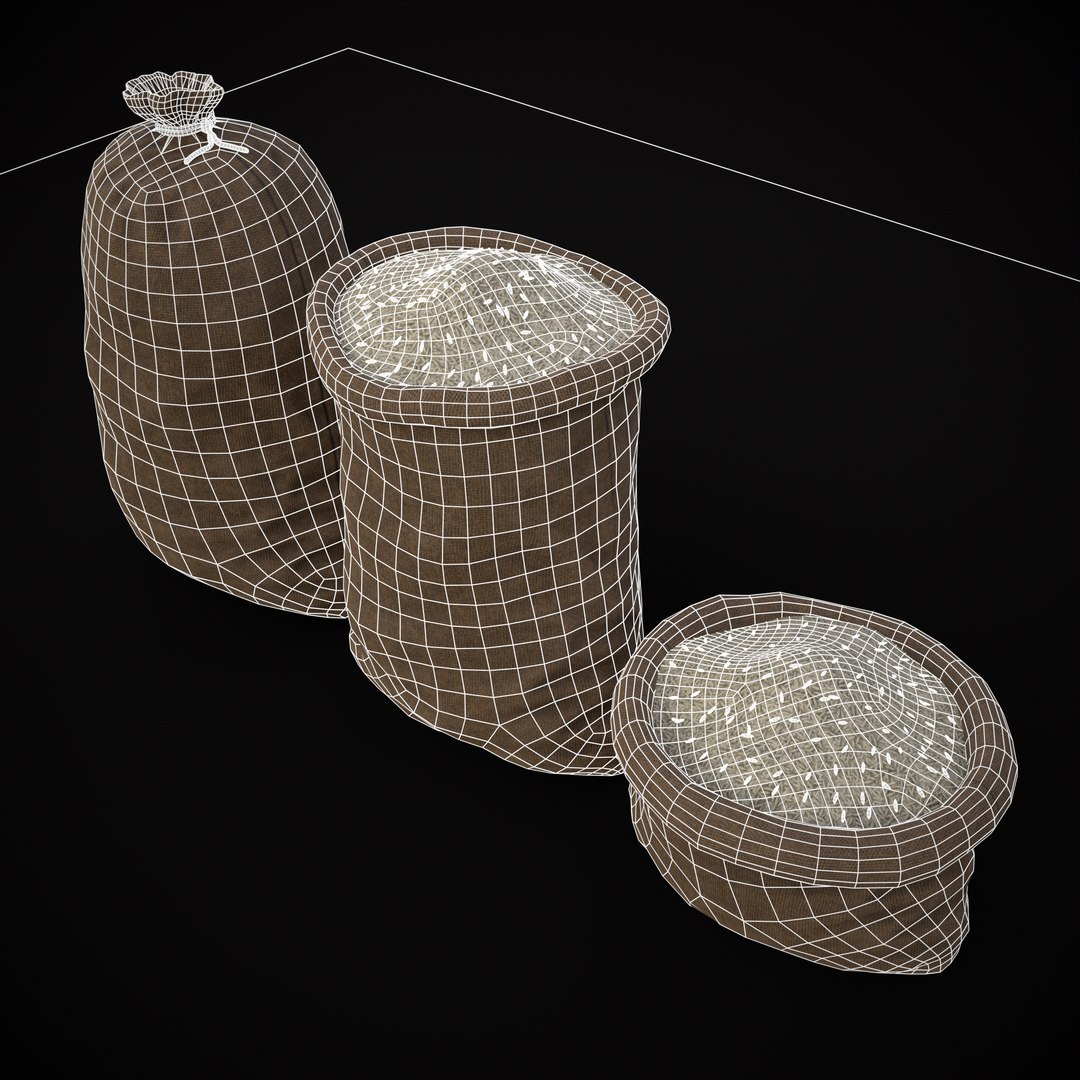Burlap Sacks Of Rice Model - TurboSquid 2240617