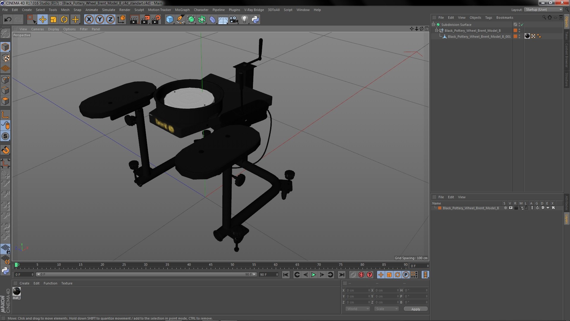 Black Pottery Wheel Brent Model B 3D Model - TurboSquid 2076935