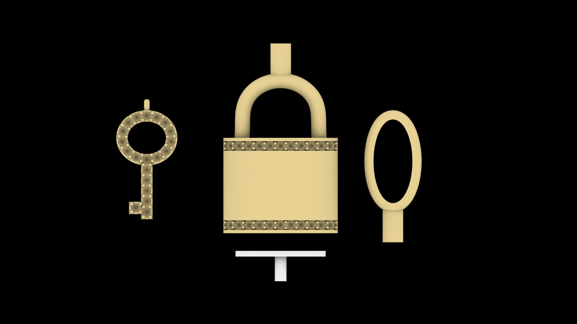 3D Model Lock Pendant 2 - TurboSquid 1899457