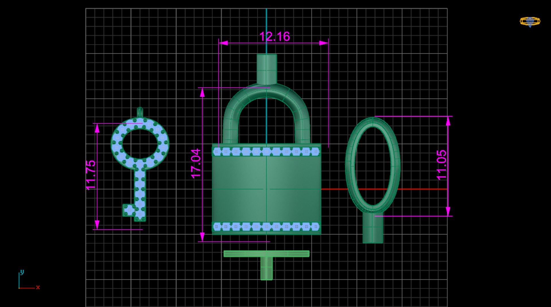 3D Model Lock Pendant 2 - TurboSquid 1899457