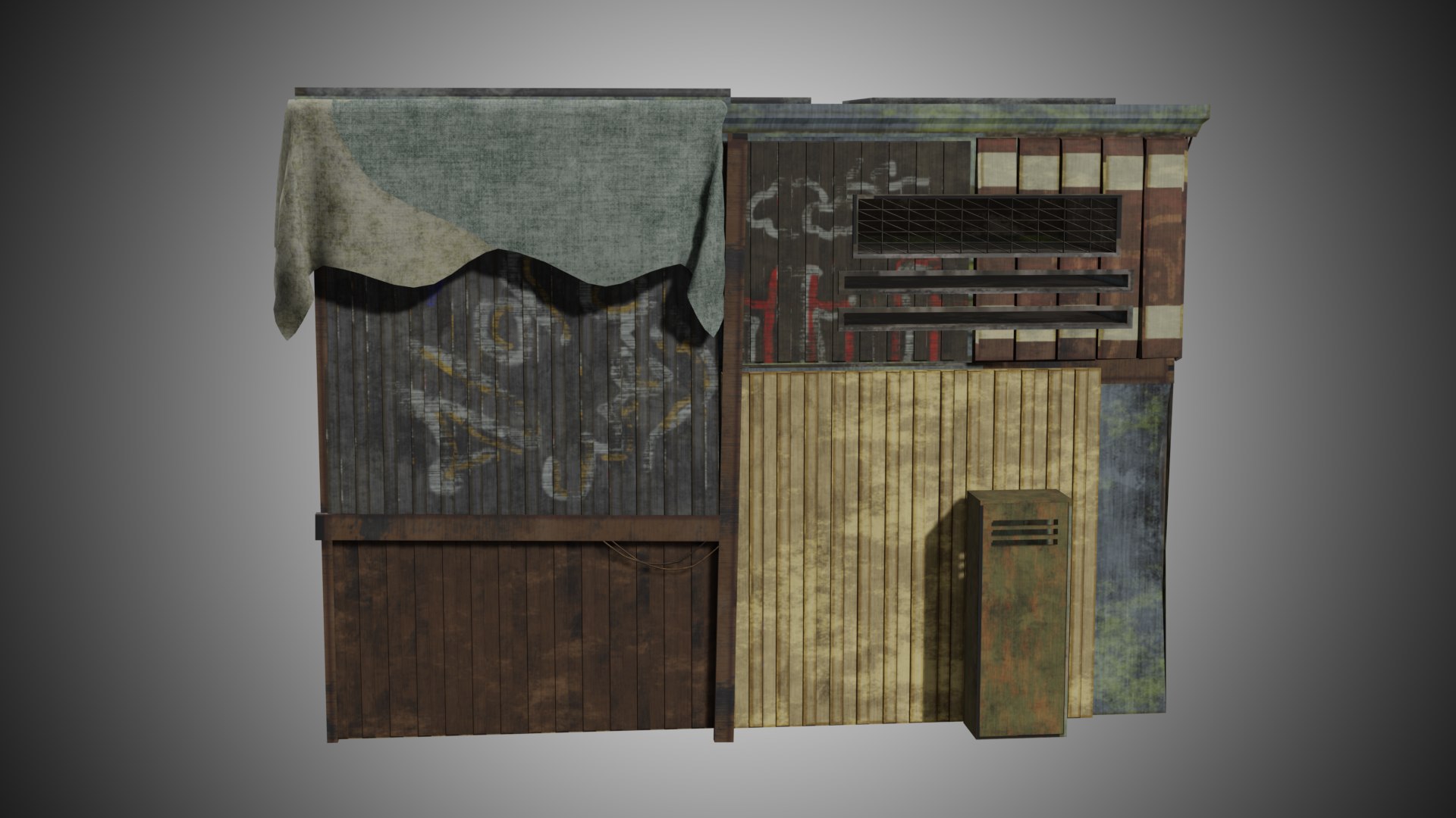 Rusty Building Warehouse Abandoned - Low Poly Realistic Model ...