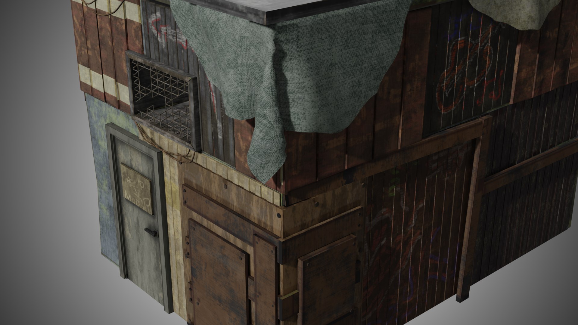 Rusty Building Warehouse Abandoned - Low Poly Realistic Model ...