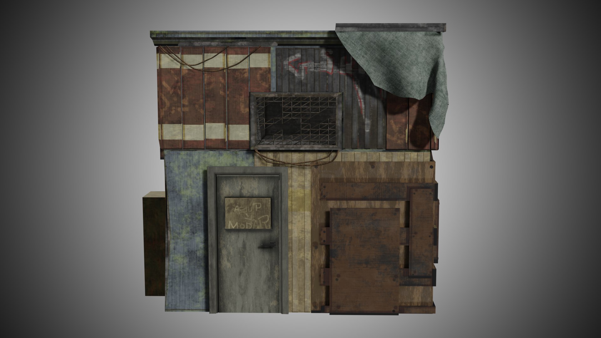 Rusty Building Warehouse Abandoned - Low Poly Realistic Model ...