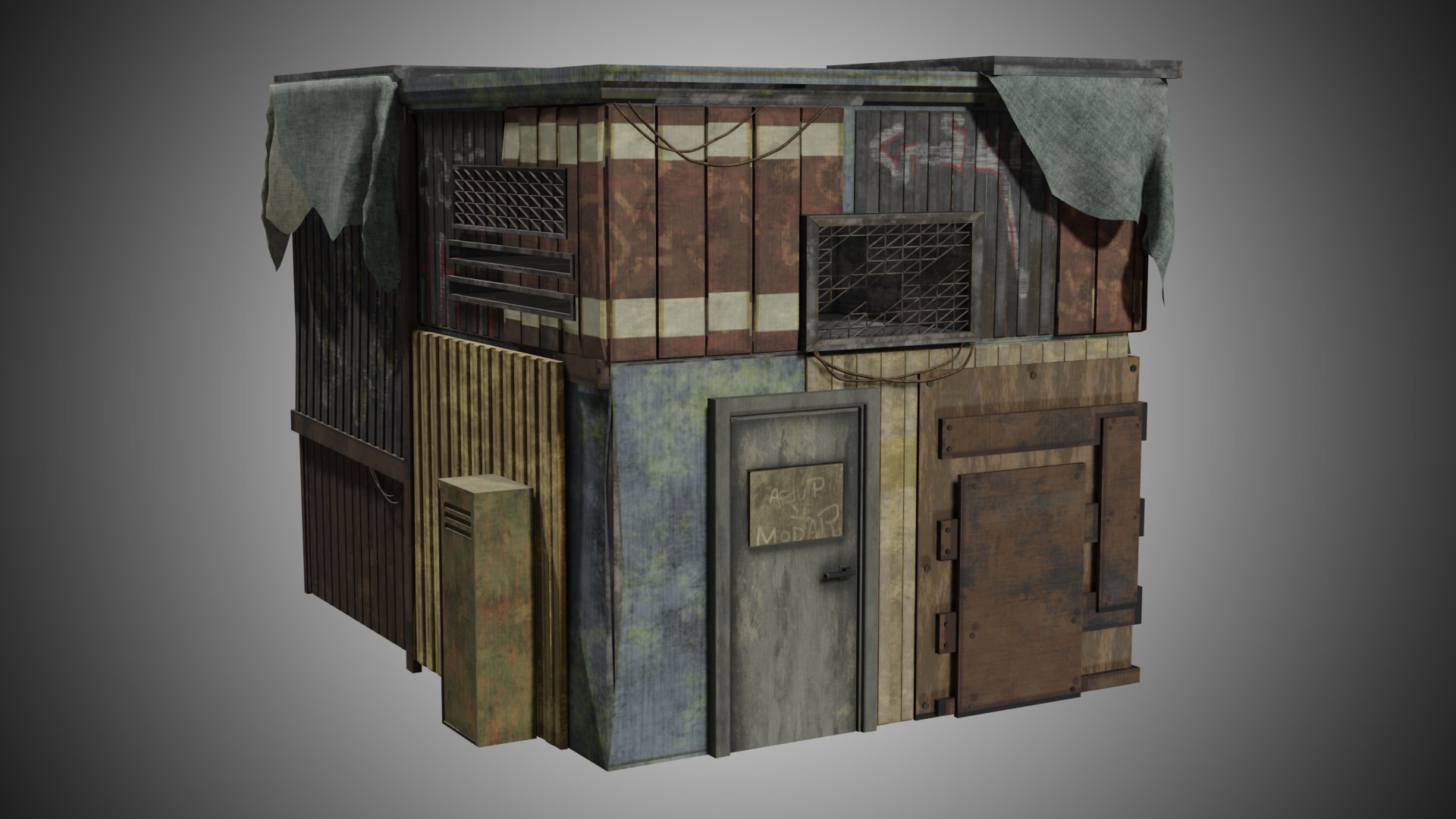 Rusty Building Warehouse Abandoned - Low Poly Realistic Model ...