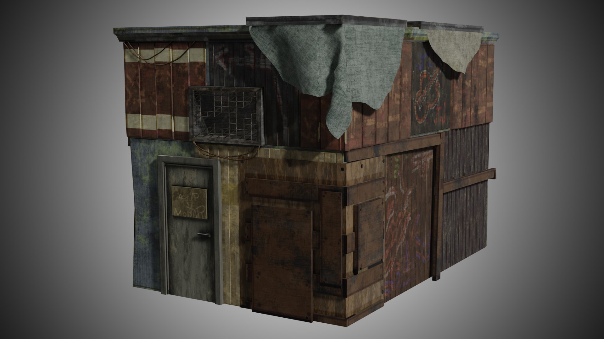 Rusty Building Warehouse Abandoned - Low Poly Realistic Model ...