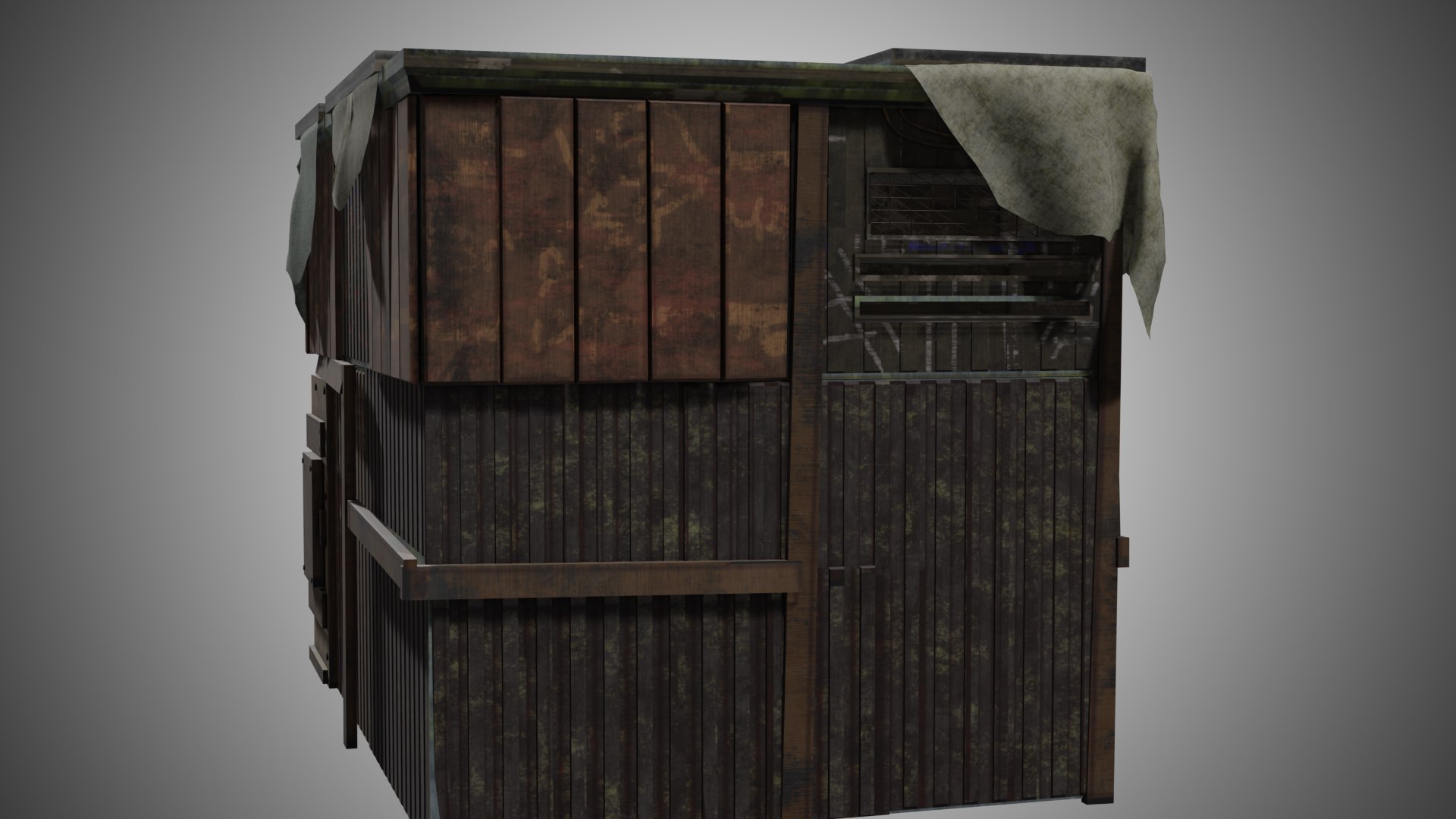 Rusty Building Warehouse Abandoned - Low Poly Realistic Model ...