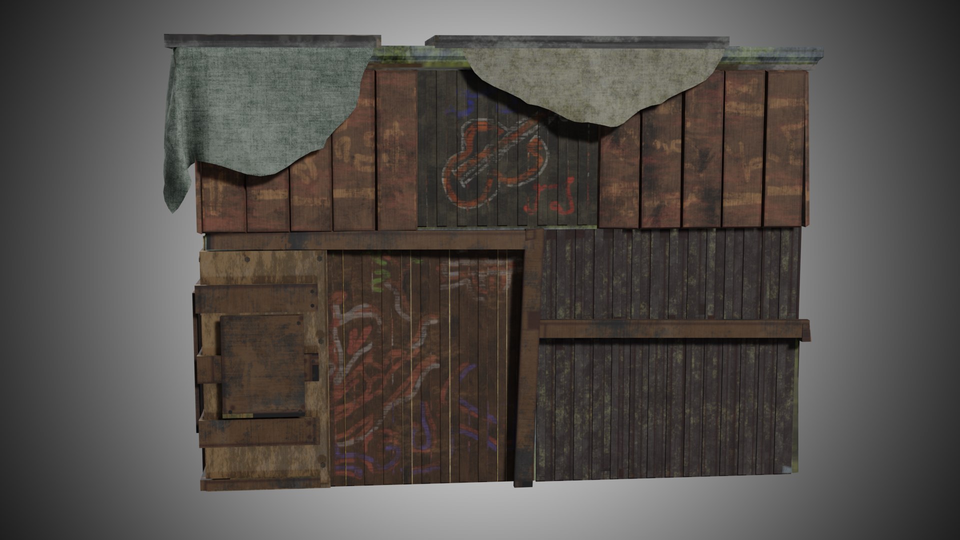 Rusty Building Warehouse Abandoned - Low Poly Realistic Model ...