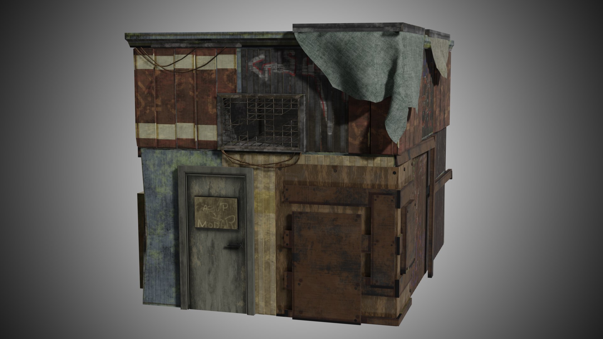 Rusty Building Warehouse Abandoned - Low Poly Realistic Model ...