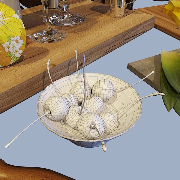 3D cocktail set pina colada model - TurboSquid 1679495