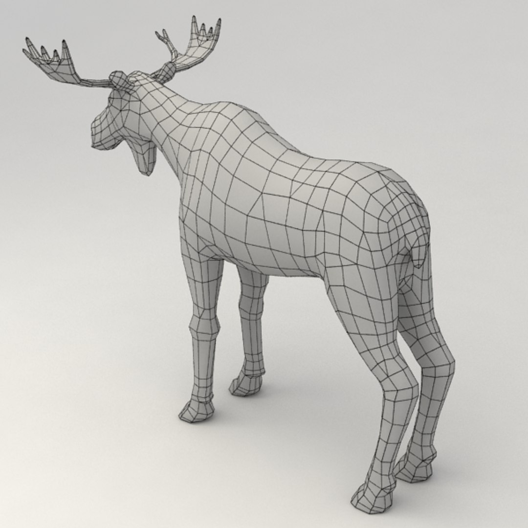 Rigged Moose 3d Model