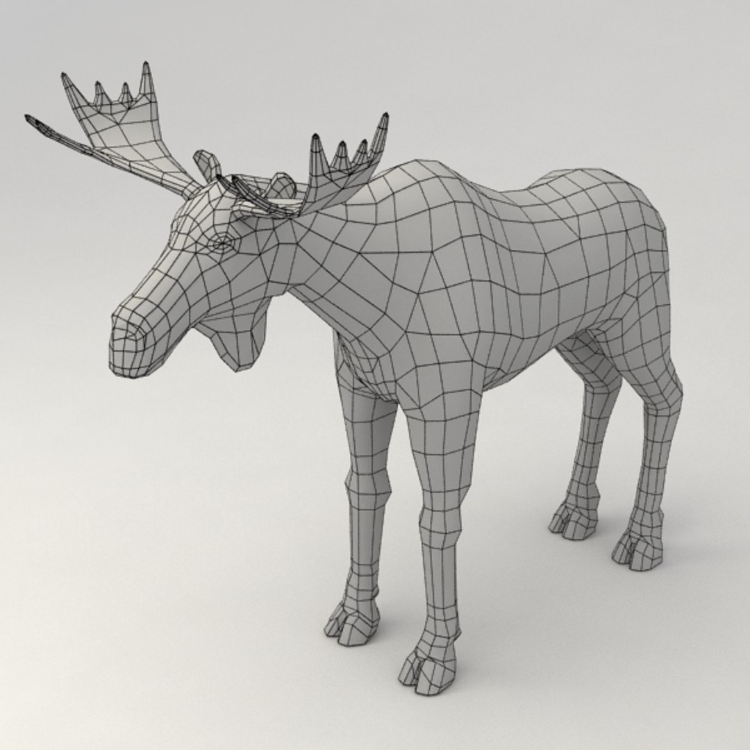 Rigged Moose 3d Model