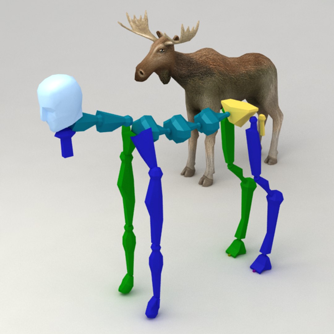 Rigged Moose 3d Model