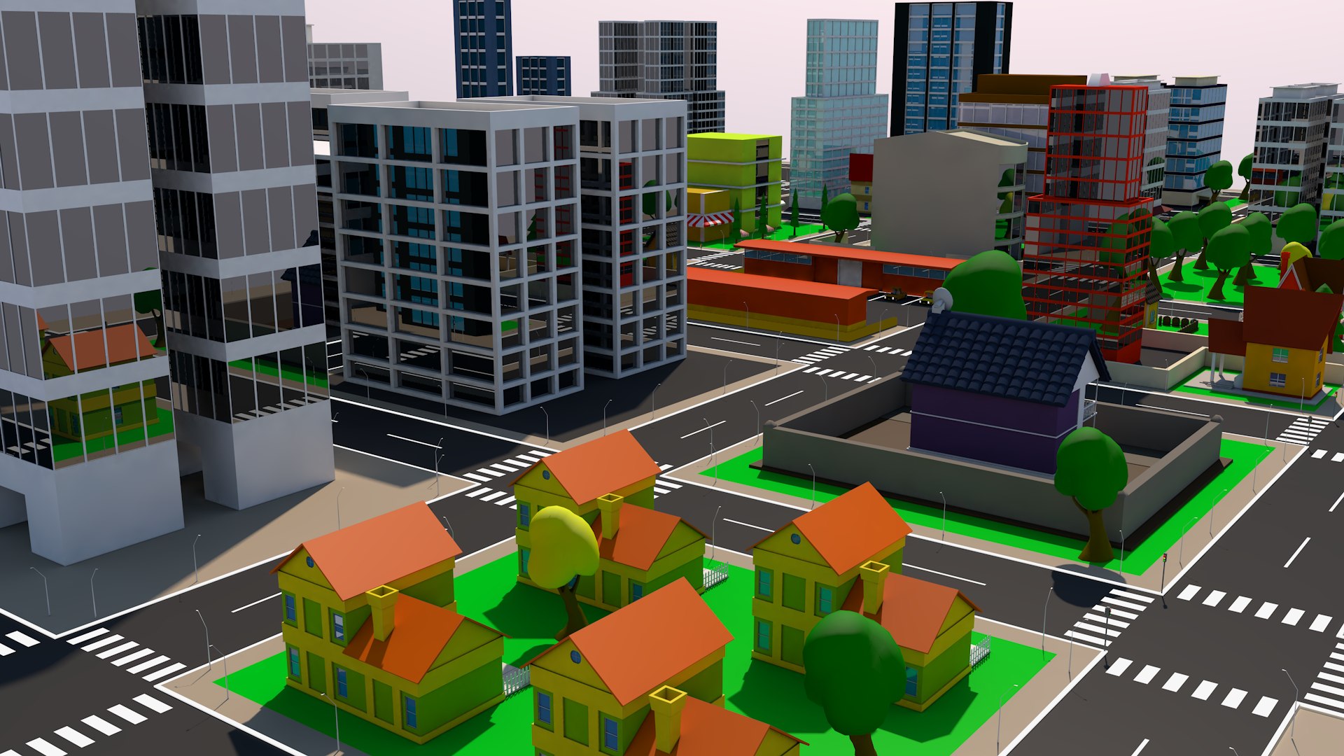 Cartoon City 3D Model - TurboSquid 2386143