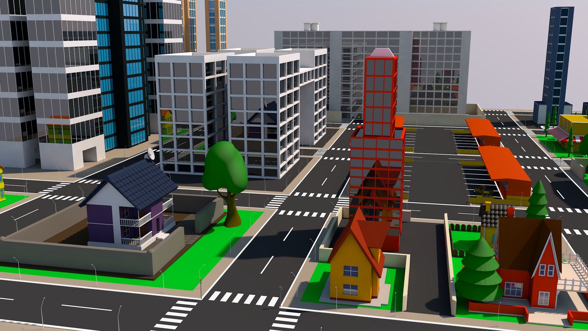 Cartoon City 3D Model - TurboSquid 2386143
