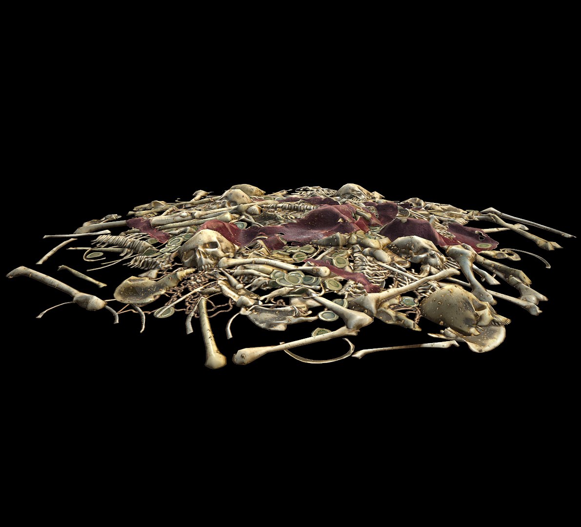 3d Bone Pile Ready Model
