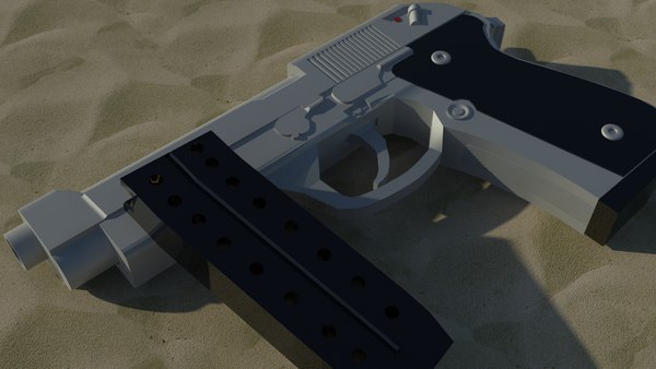 pistol separate parts 3d model