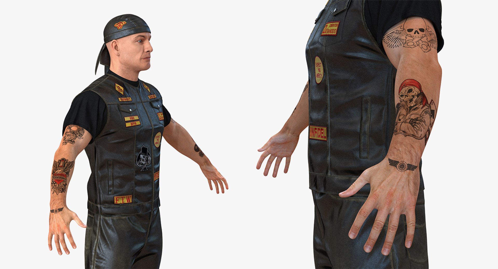 3D biker motorcycle rider man model - TurboSquid 1206576