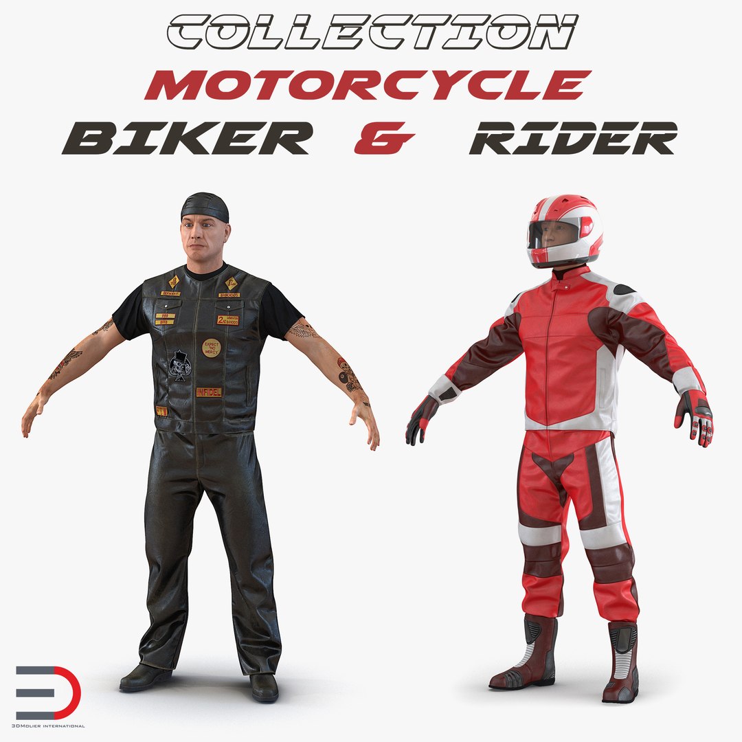 3D biker motorcycle rider man model - TurboSquid 1206576