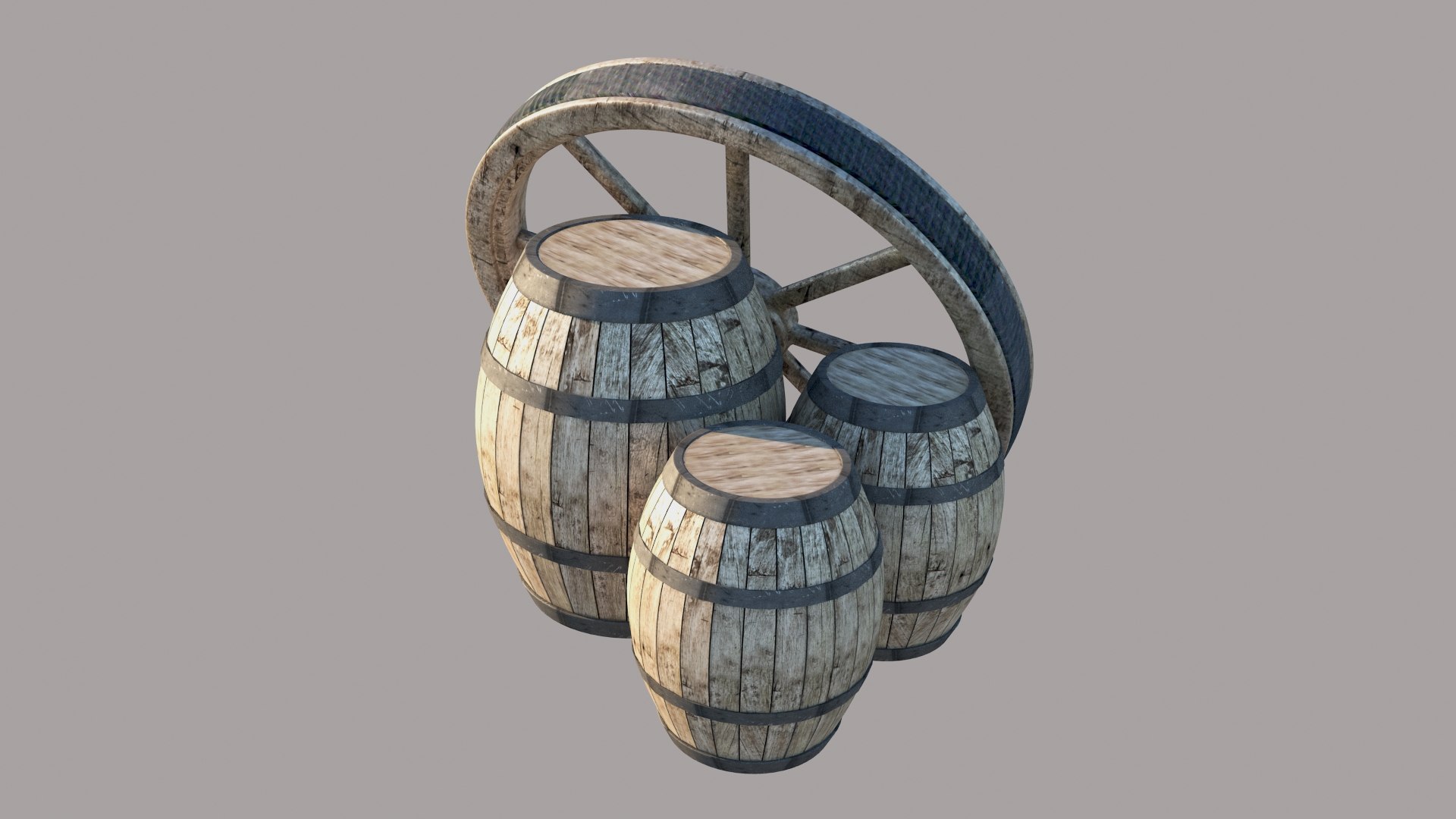 Wine Barrel Wood Wheel Model - TurboSquid 1200386