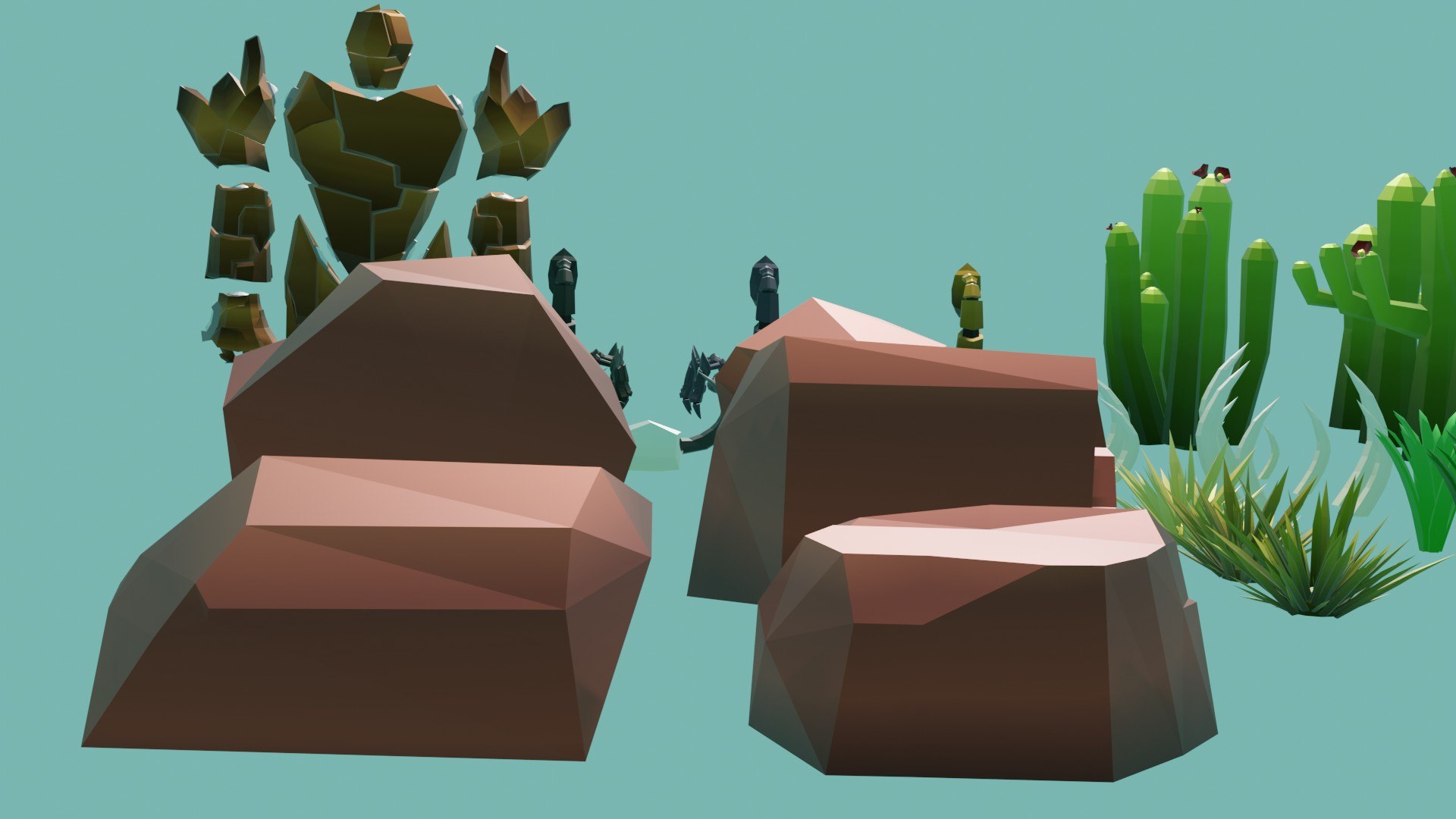 Low poly pack oasis desert 3D model - TurboSquid 1887749