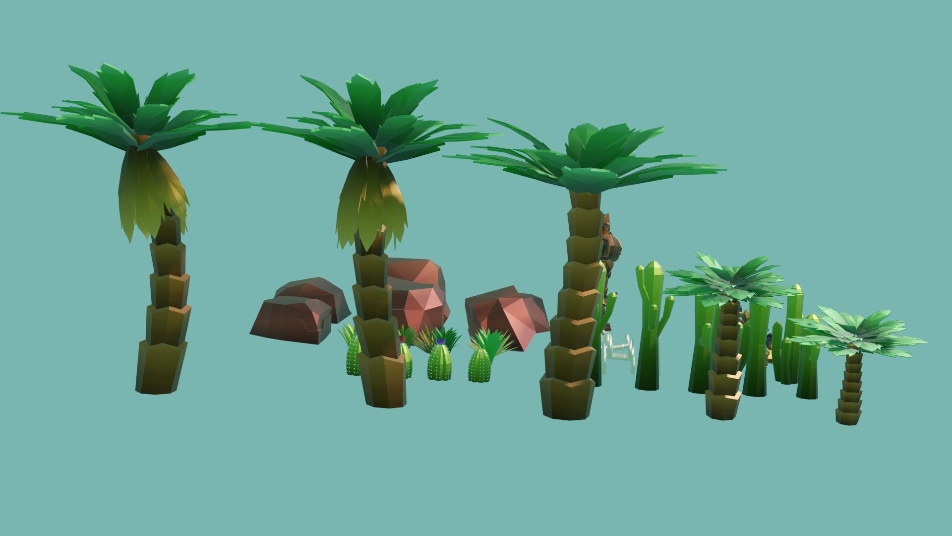 Low poly pack oasis desert 3D model - TurboSquid 1887749