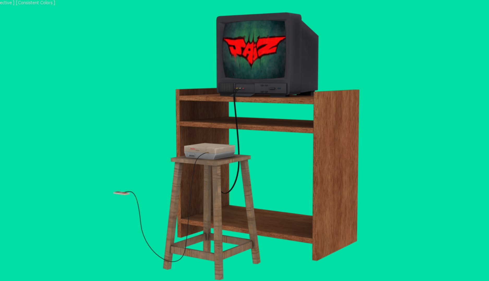 Vintage NES CRT TV Gaming Console 3D Model - TurboSquid 1883545