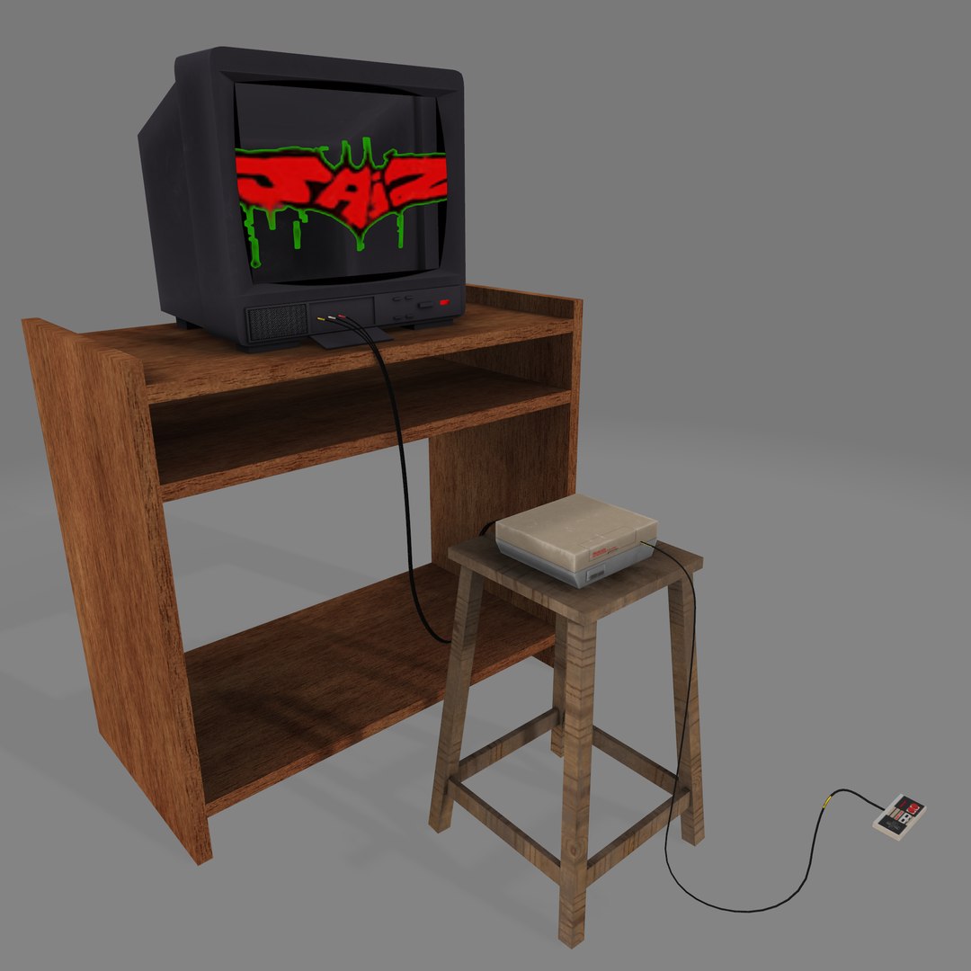 Vintage NES CRT TV Gaming Console 3D Model - TurboSquid 1883545
