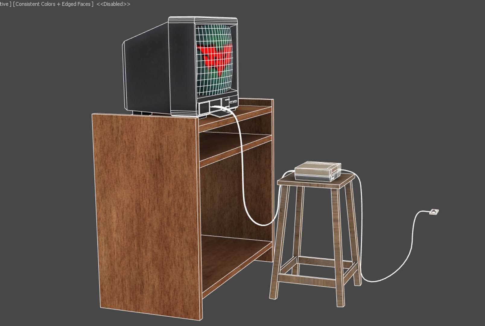 Vintage NES CRT TV Gaming Console 3D Model - TurboSquid 1883545