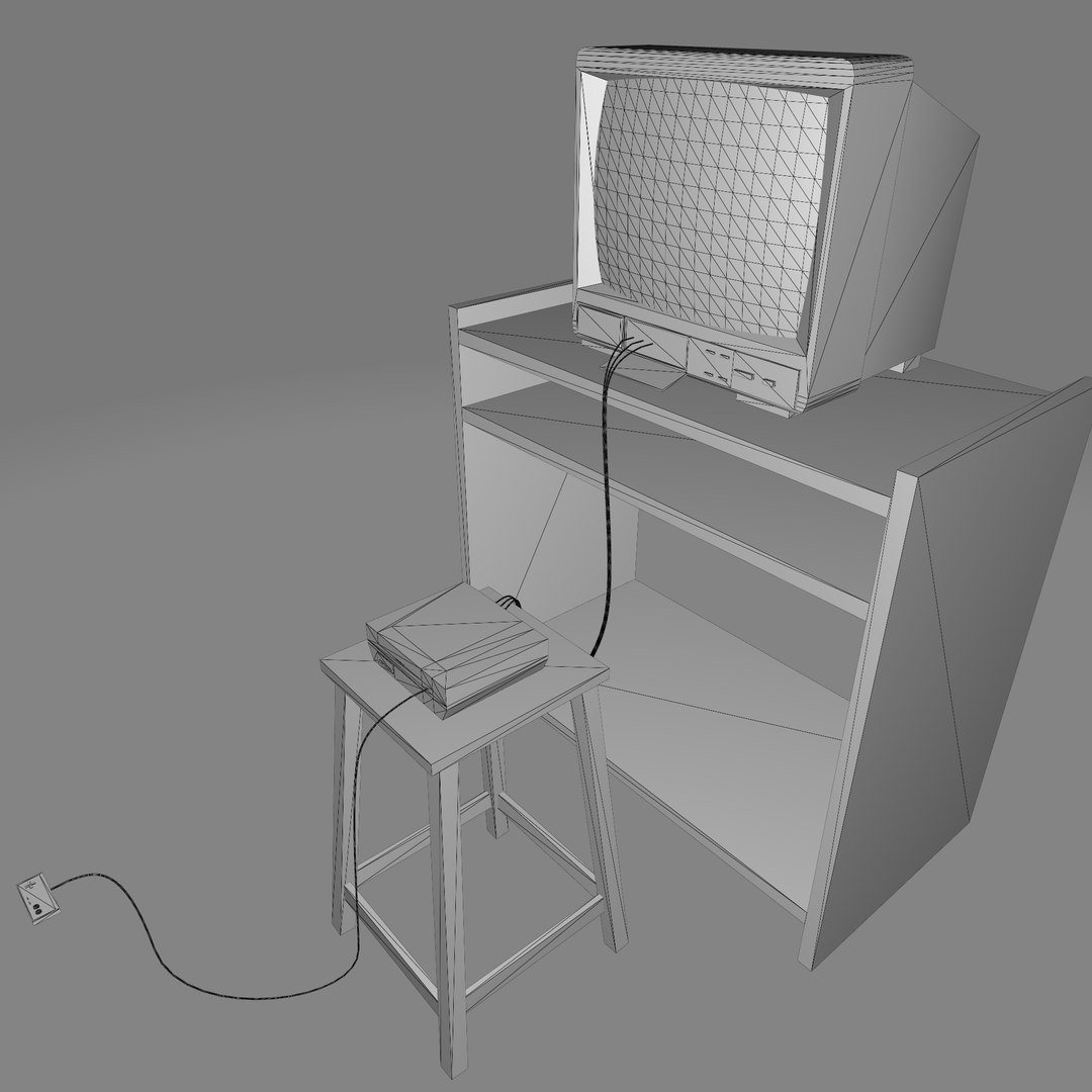 Vintage NES CRT TV Gaming Console 3D Model - TurboSquid 1883545