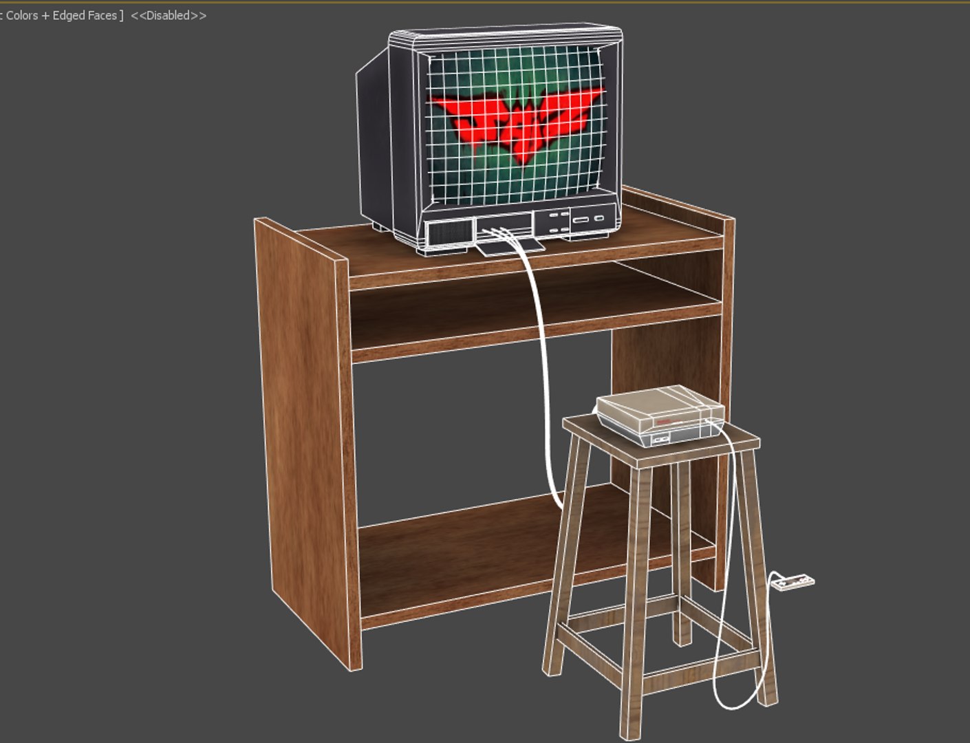 Vintage NES CRT TV Gaming Console 3D Model - TurboSquid 1883545
