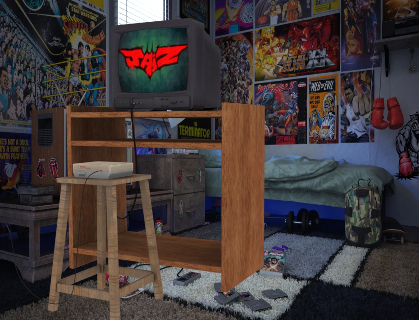 Vintage NES CRT TV Gaming Console 3D Model - TurboSquid 1883545